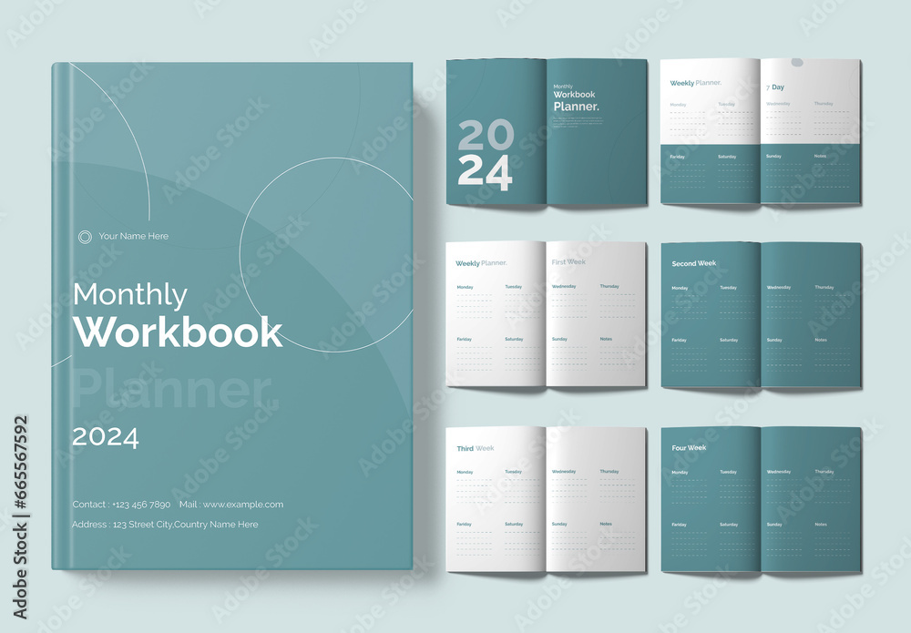 Workbook Planner Layout Stock Template | Adobe Stock
