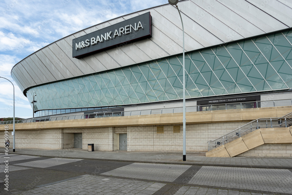 Liverpool, united kingdom May, 16, 2023 The M&S Bank Arena corporate ...