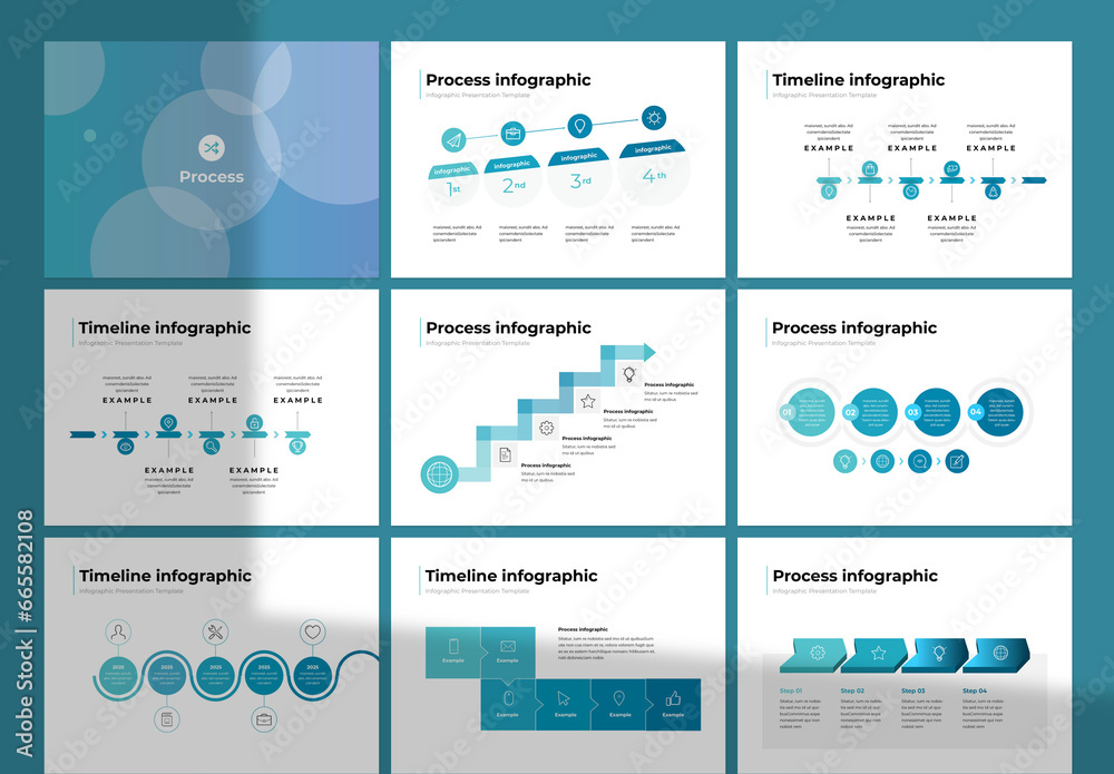 Infographic Square Brochure Layout Stock Template | Adobe Stock
