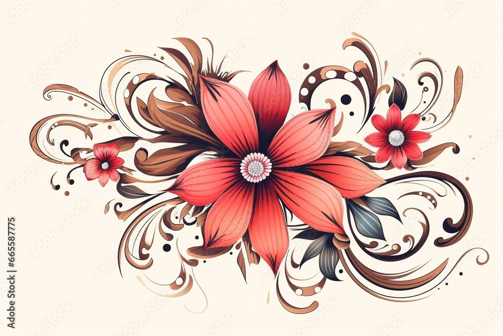 Tattoo, patterns applied to the body. Sketches of drawings, in a ...