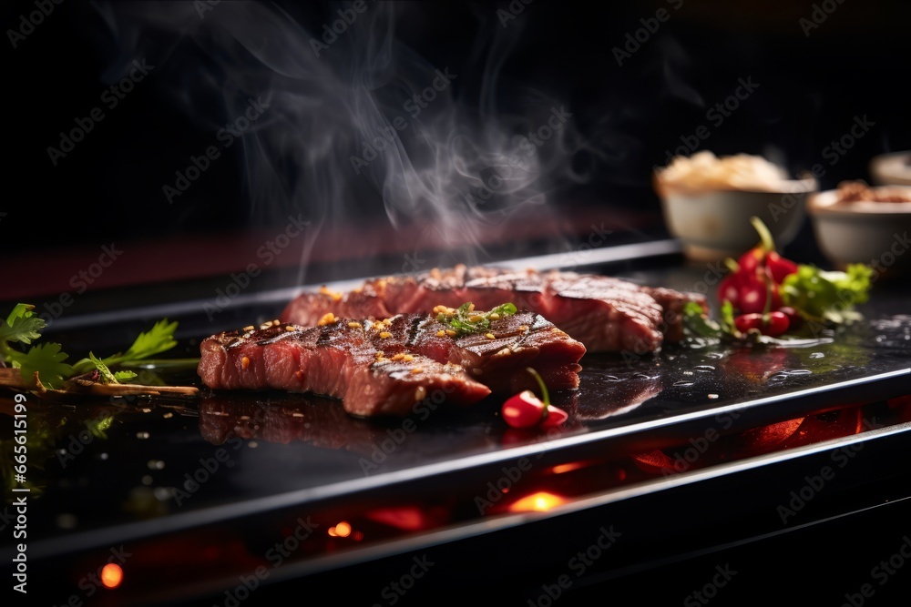 Chicken Teppanyaki, thinly sliced chicken mixed with a base of soy ...