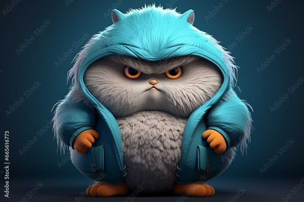 "Adorable chubby creature with a quirky face – tiny eyes peeking out ...