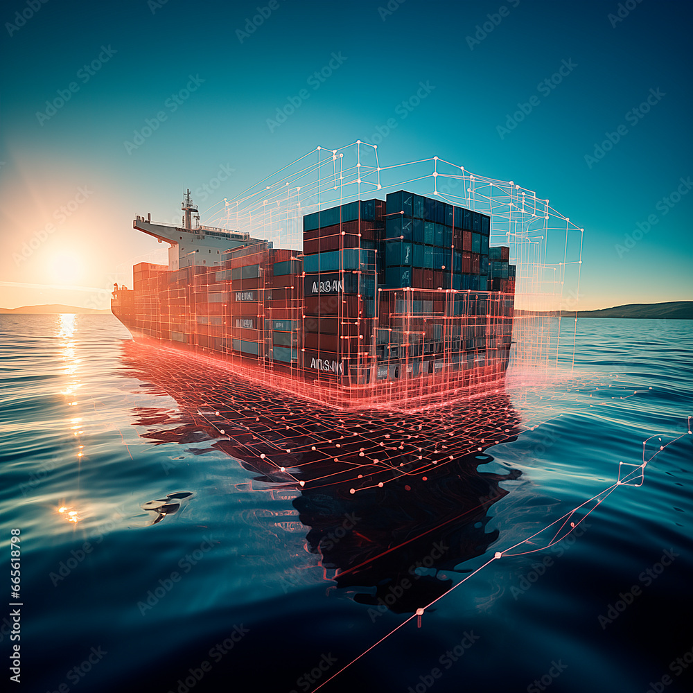 Maritime Logistics: Cargo Ships on the High Seas. Container Shipping ...