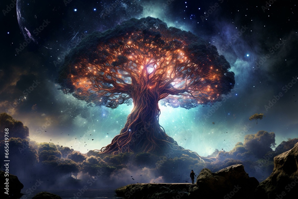 Majestic cosmic tree of life grows on an extraterrestrial planet ...