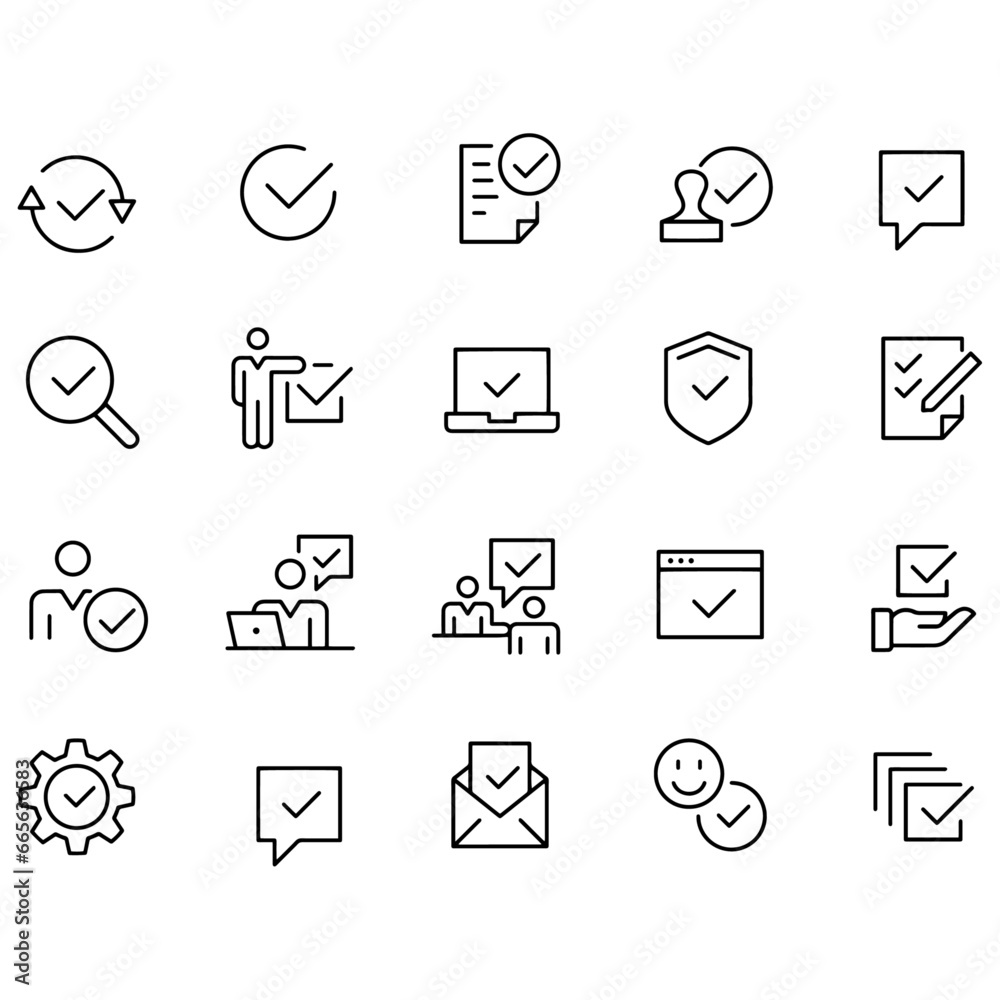 Approve Icons Set vector design Stock Vector | Adobe Stock