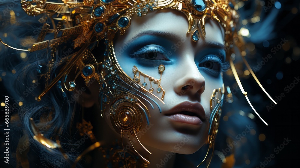 Foto de Regal and radiant, a queen of power and grace adorned in a ...