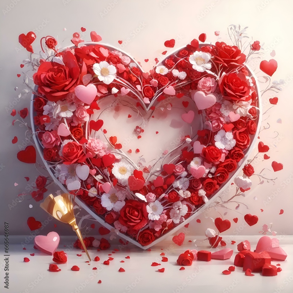 4d wallpaper valentine wallpapers with heart,Heart silhouette, frame of ...