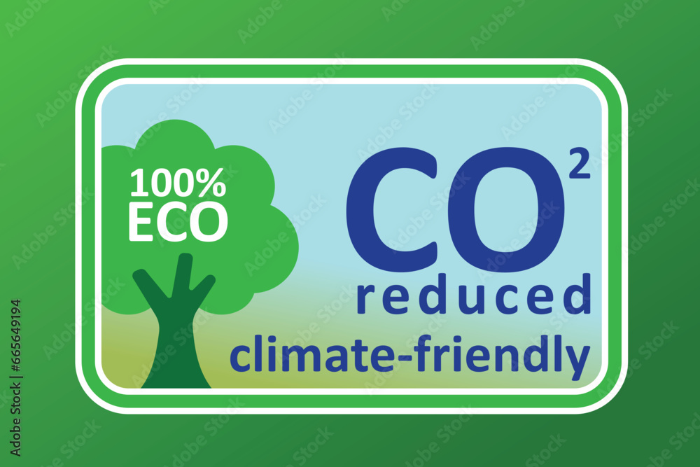 co2 neutral green climate friendly stamp carbon emissions air ...