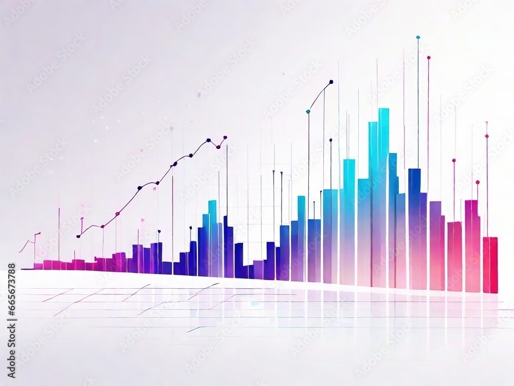 Abstract financial chart with uptrend line graph and numbers in stock ...