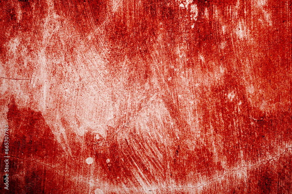 Red wall scratches which can be used as a horror background. Old shabby ...