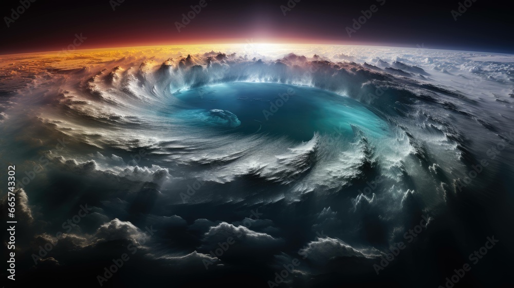 stunning satellite imagery revealing a colossal hurricane, with its eye ...