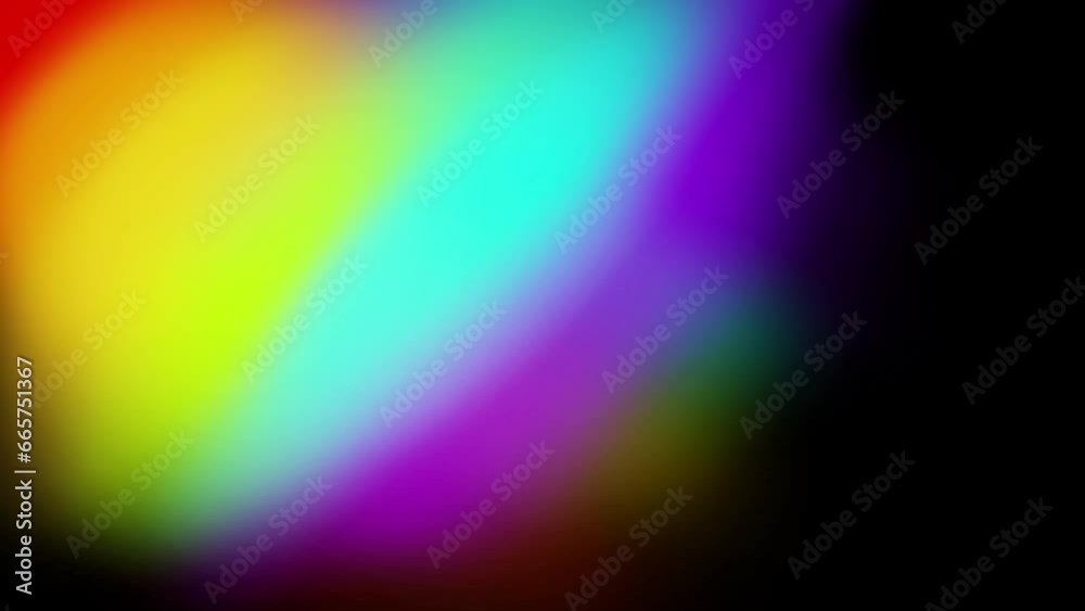 Long visual effect with rainbow colors on a black screen. Animation of ...