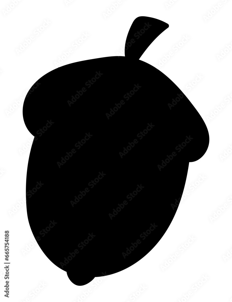 Acorn black silhouette. vector illustration. isolated on transparent ...