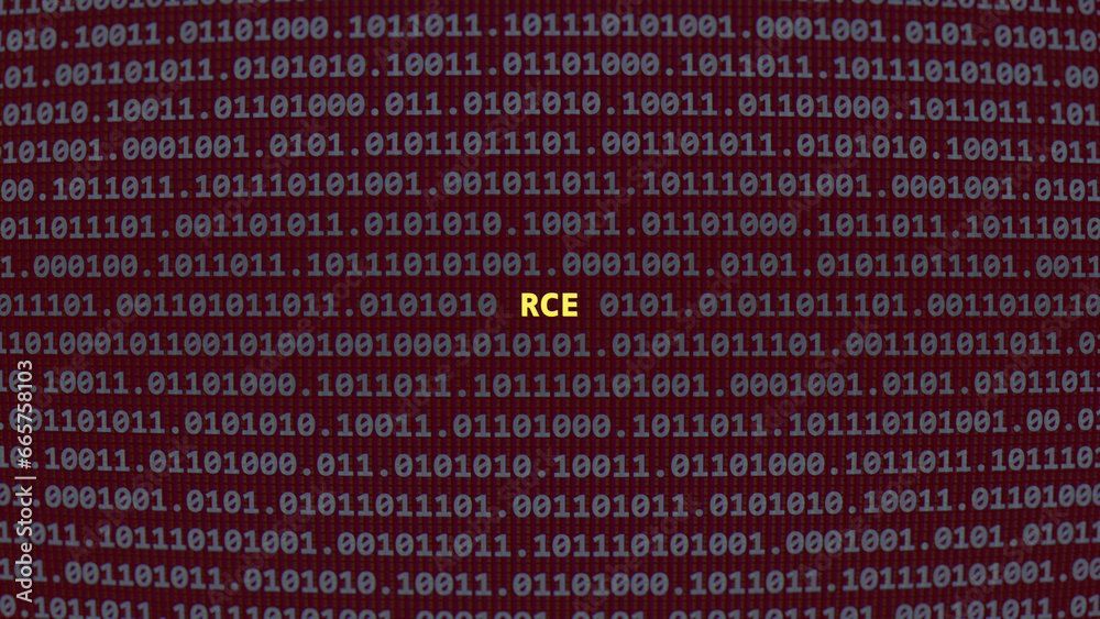 Cyber Attack Rce Vulnerability Text In Binary System Ascii Art Style