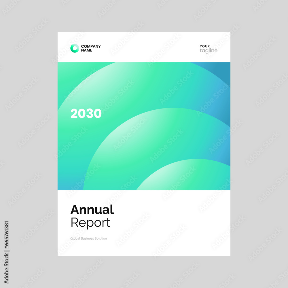 sleek and minimalist annual report cover page design template with a ...