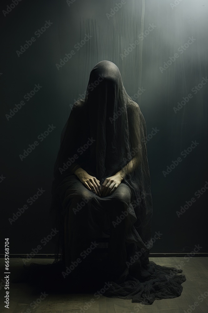 Old dark spooky concrete room prison. imprisoned, imprisonment. Torture ...