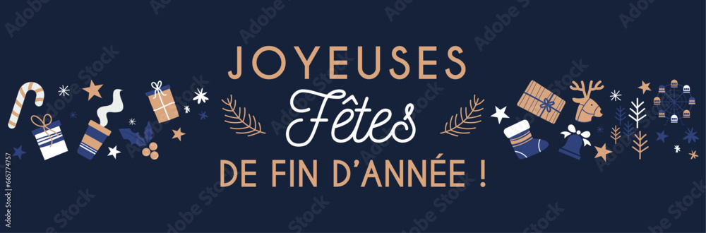 Joyeuses fête de fin d'année - Bannière festive pour les fêtes de Noël ...
