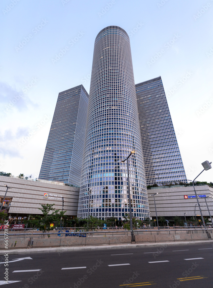 Azrieli Center is a complex of three skyscrapers in tel Aviv, Israel ... Azrieli Center is a complex of three skyscrapers in tel Aviv, Israel ...