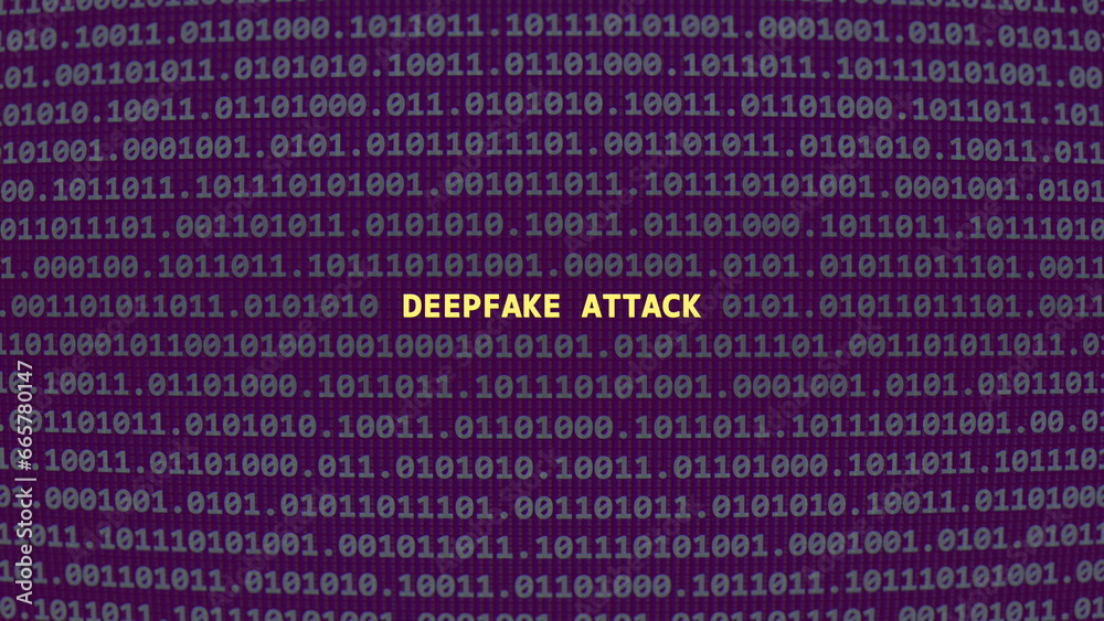 Cyber Attack Deepfake Attack Vulnerability Text In Binary System Ascii Art Style Code On