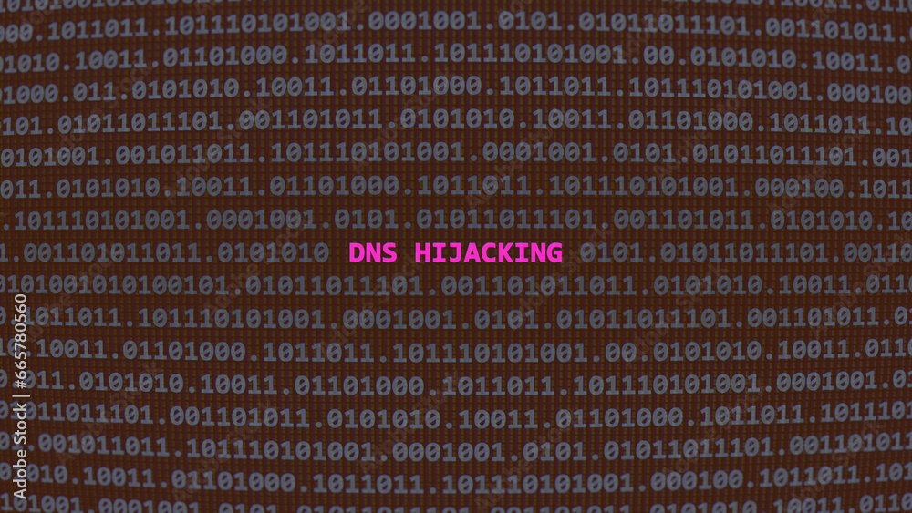 Cyber attack dns hijacking. Vulnerability text in binary system ascii ... Cyber attack dns hijacking. Vulnerability text in binary system ascii ...