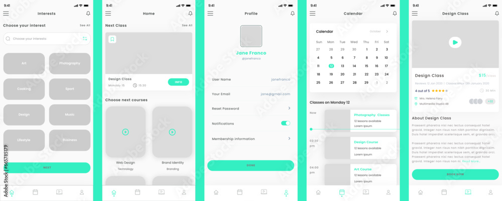 Online Learning Platform, Learn School and Student Class Mobile App Ui ...