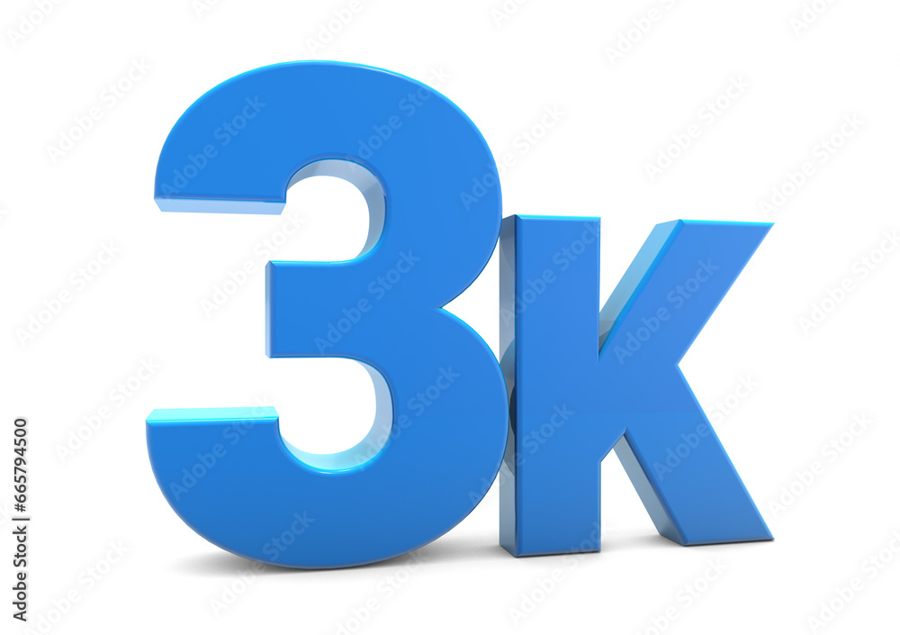 3K sign isolated on transparent background. Thank you for 3k followers ...