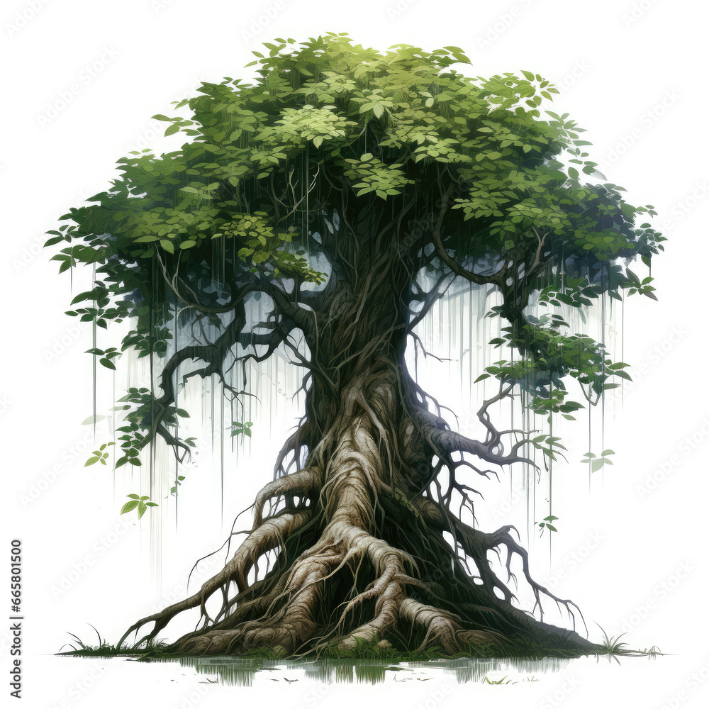 "Awakened Shrub: Digital Art" , Medieval Fantasy RPG Illustration Stock ...