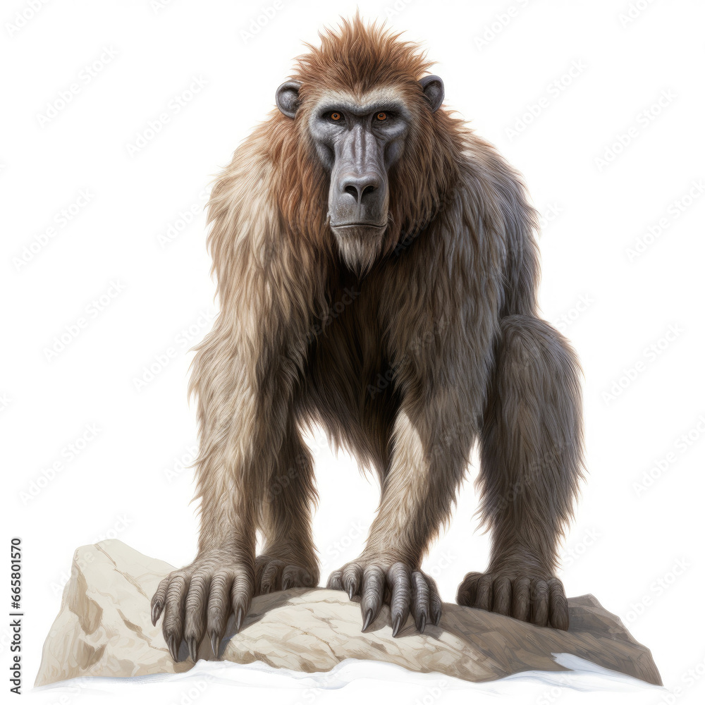 Realistic Baboon in Digital Art , Medieval Fantasy RPG Illustration ...