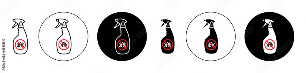 Insecticide icon set. disinfection spray vector symbol. pesticide ...