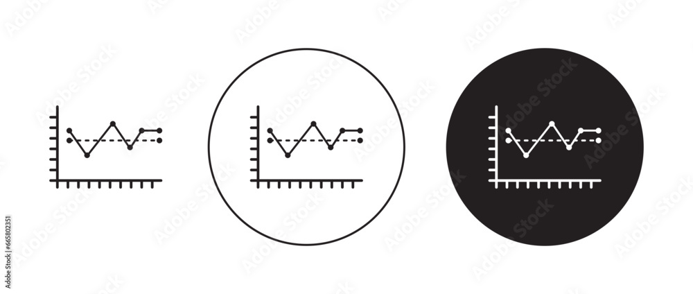 Average icon set. standard curve average vector symbol in black filled ...