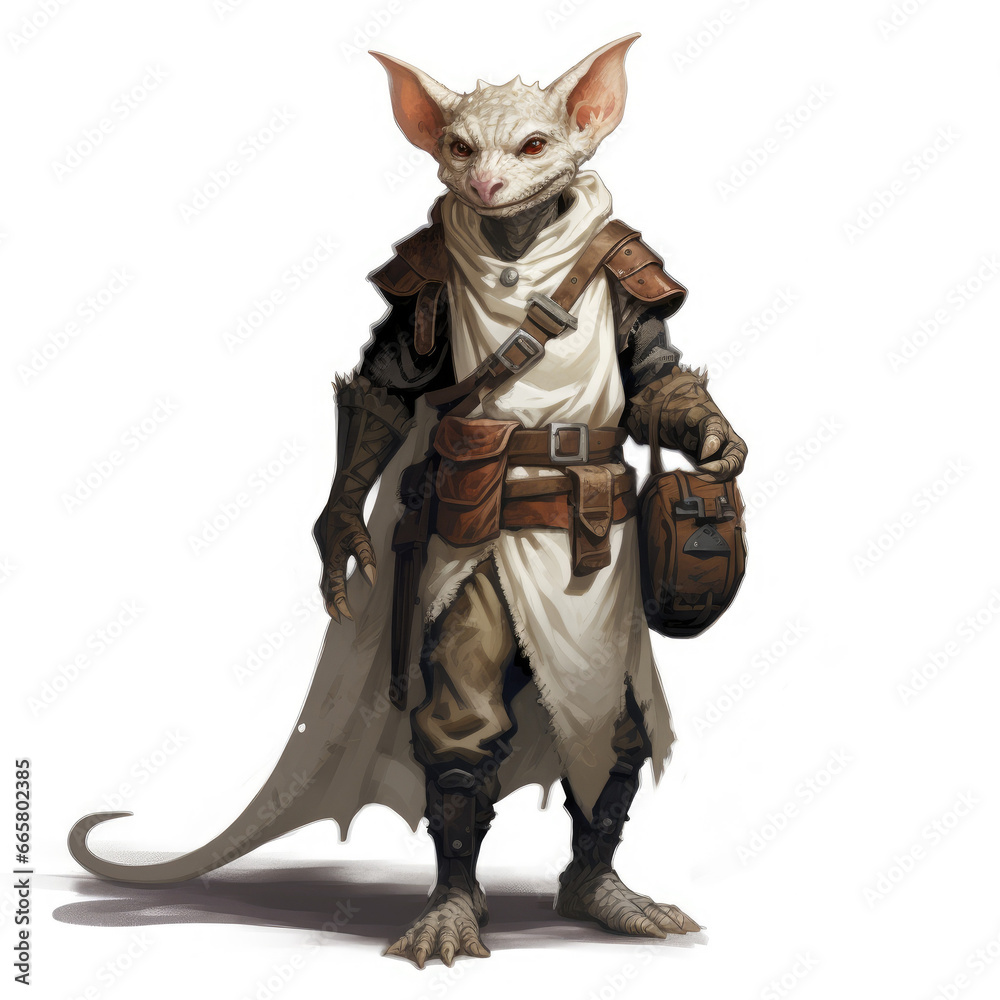 Realistic Kobold in Forest , Medieval Fantasy RPG Illustration Stock ...