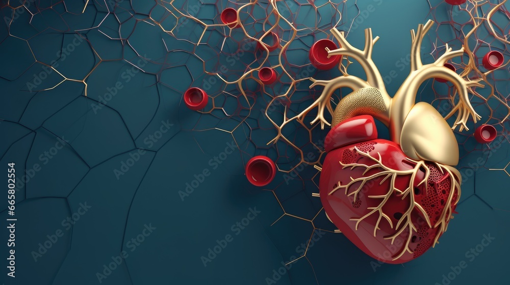 Medical innovations in anatomical presentation of heart with red ...