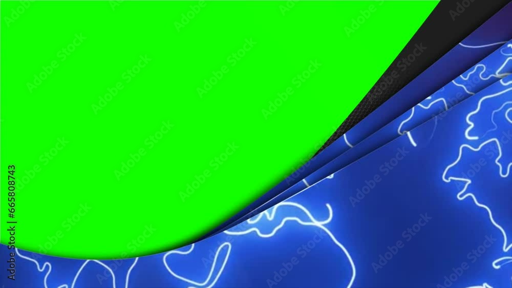 Moving Blue World with Background Green Screen Sequence Template, two ...