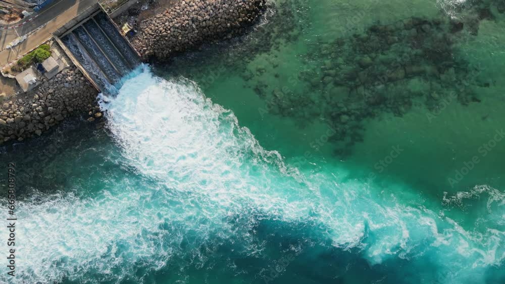 Top view footage of the largest water desalination facility in the ...
