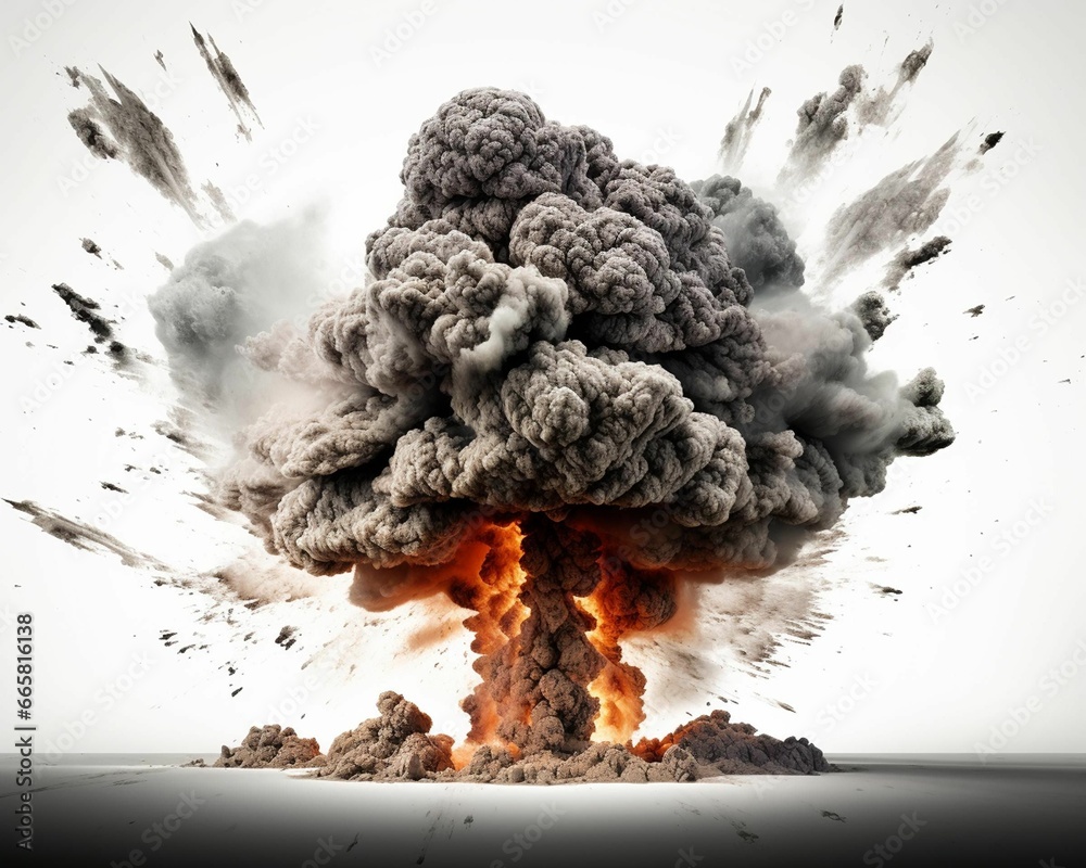 AI generated illustration of a powerful explosion, emanating great ...