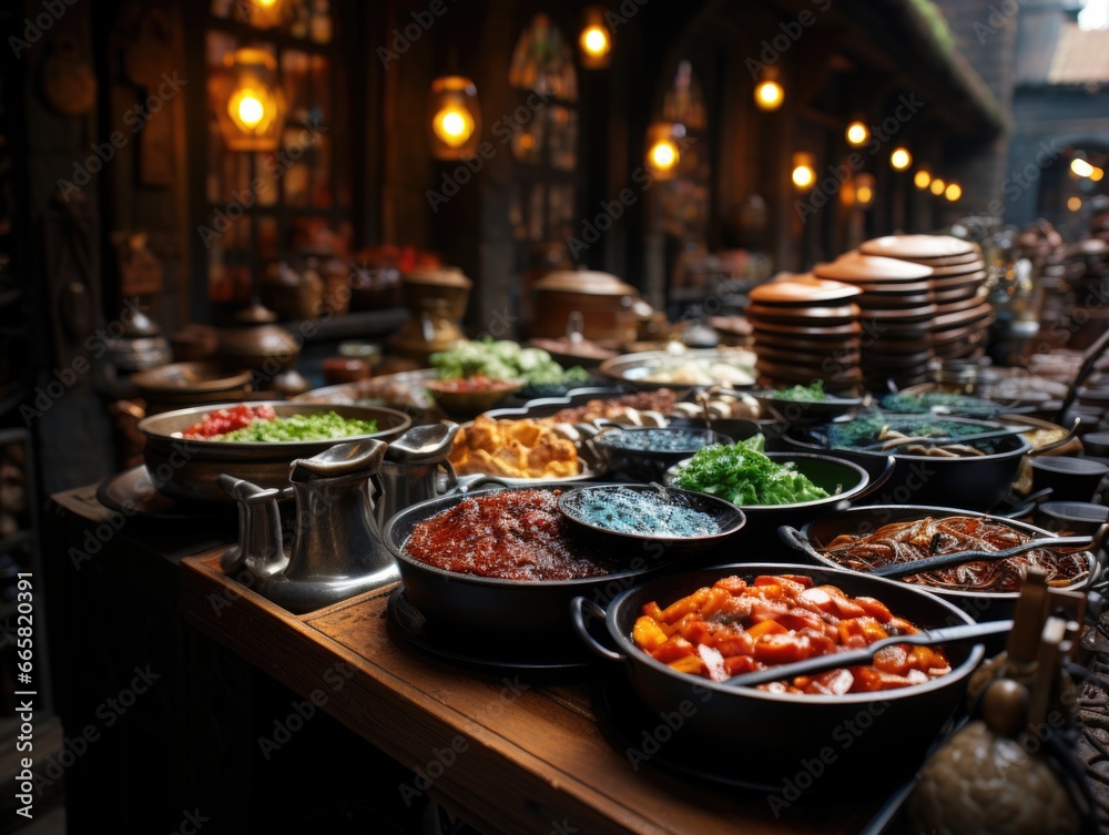 Arabic bazaar, stall with dates and other dried fruits Stock ...