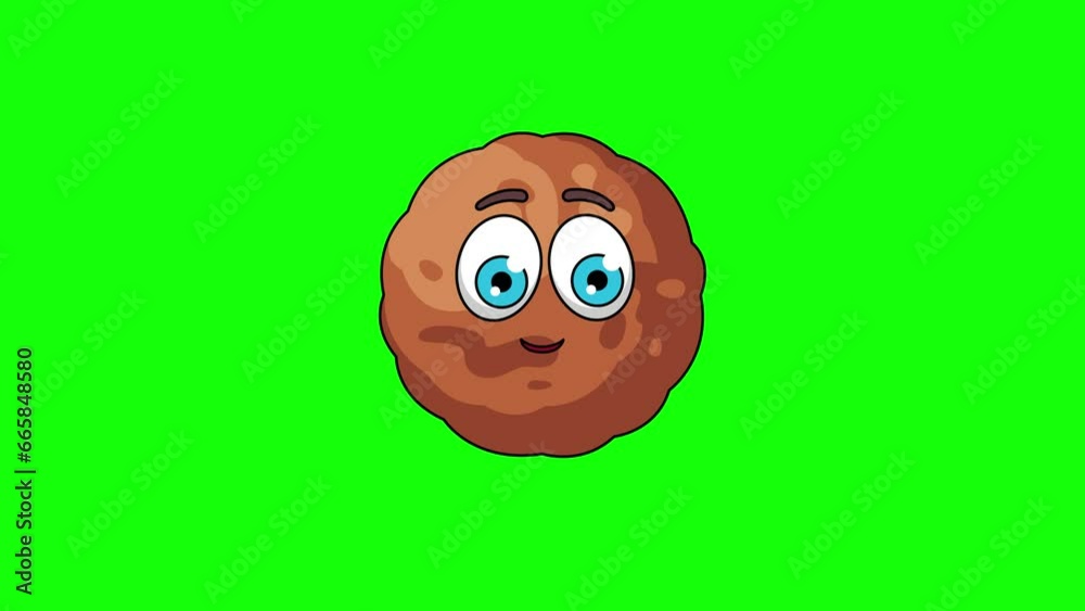 meatball cartoon character with saluting face, emoji emoticon animation ...
