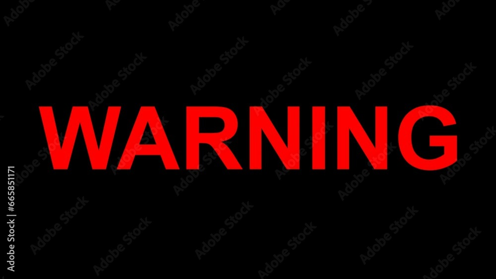 video animation text warning, alert message concept. On a transparent ...