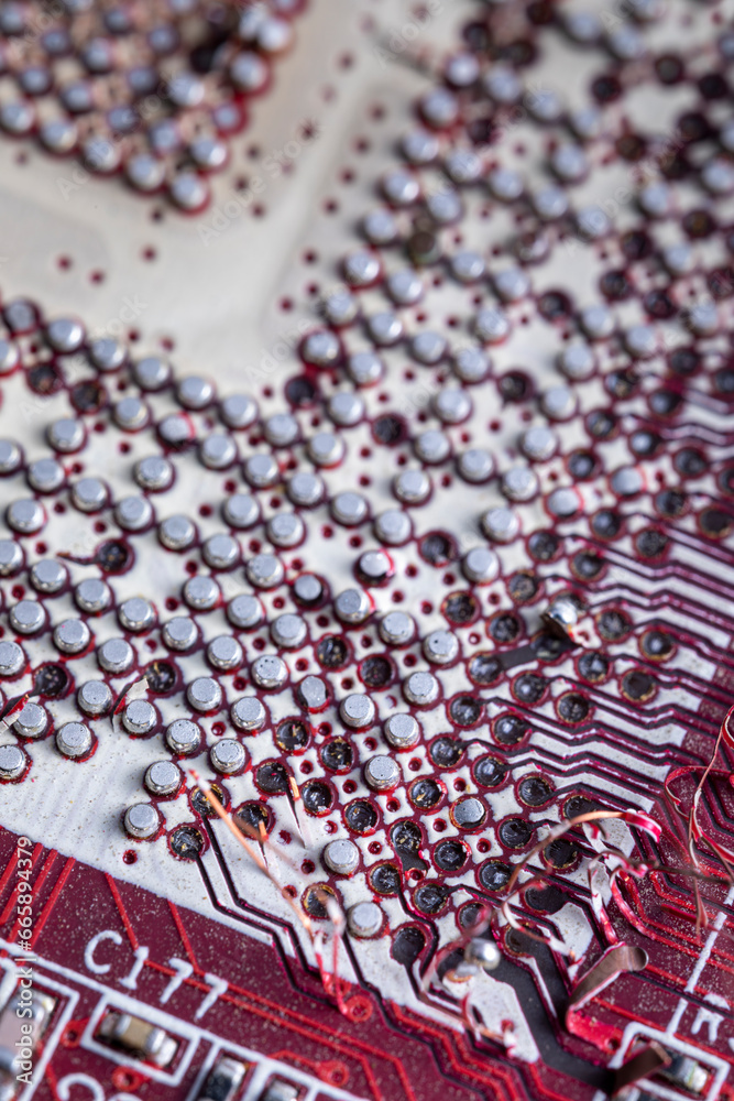 Photo & Art Print Place where computer chips are soldered onto the ...