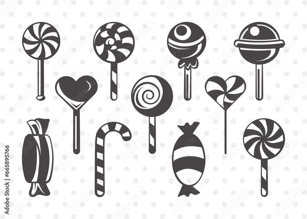 Lollipop Clipart SVG Cut File | Sweets Candy Svg | Round Lollipop Svg ...