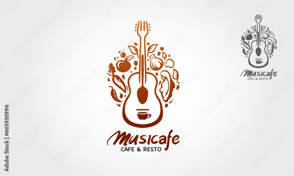 Music Cafe Vector Logo Template. A modern and simplistic logo template ...