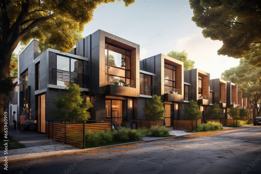 Modern modular townhouses, urban residential architecture at its finest ...
