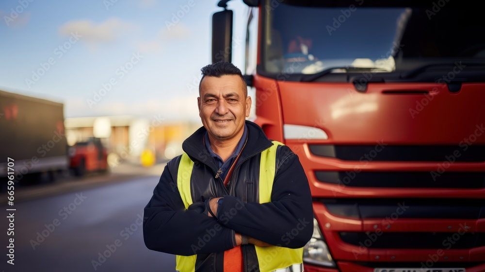 Logistic center cargo trucks transportation shipping lorry delivery ...