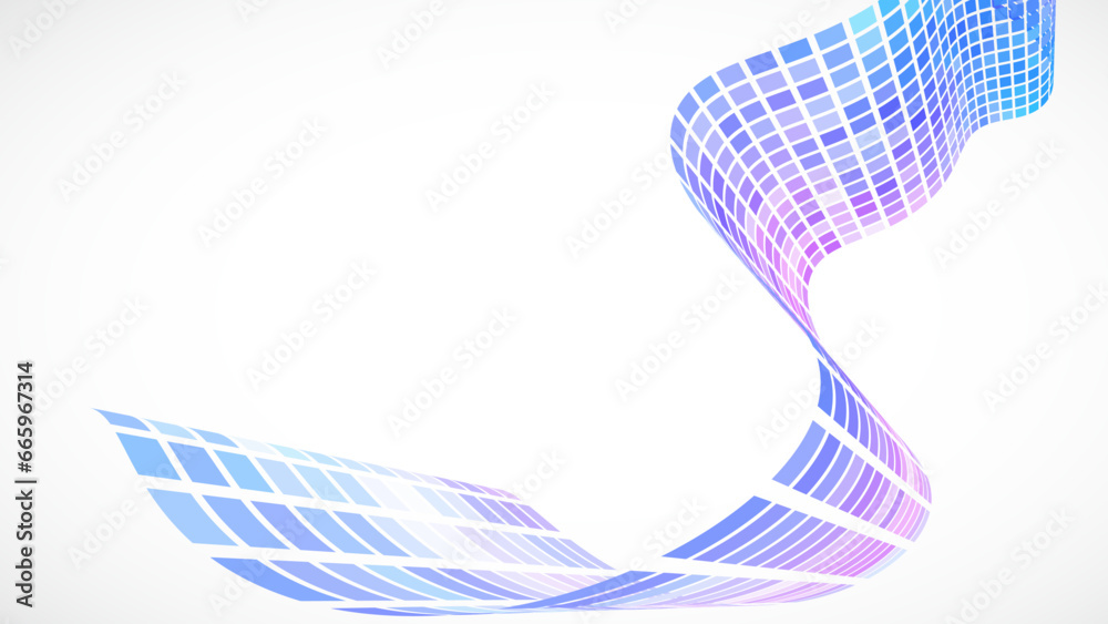 Abstract retro background. Waves are made of squares. Pixel art vector ...