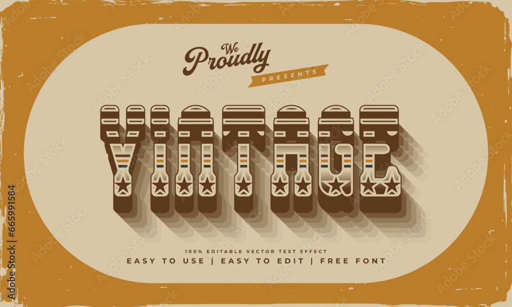 vintage retro editable text effect alphabet font typography typeface ...
