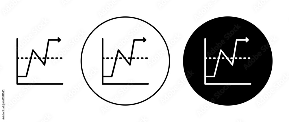 Average icon set in black. standard curve average vector sign for Ui ...