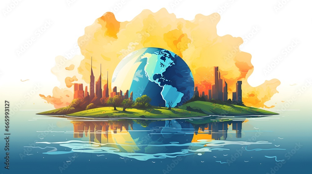 global warming ,Illustration of climate change with this thought ...