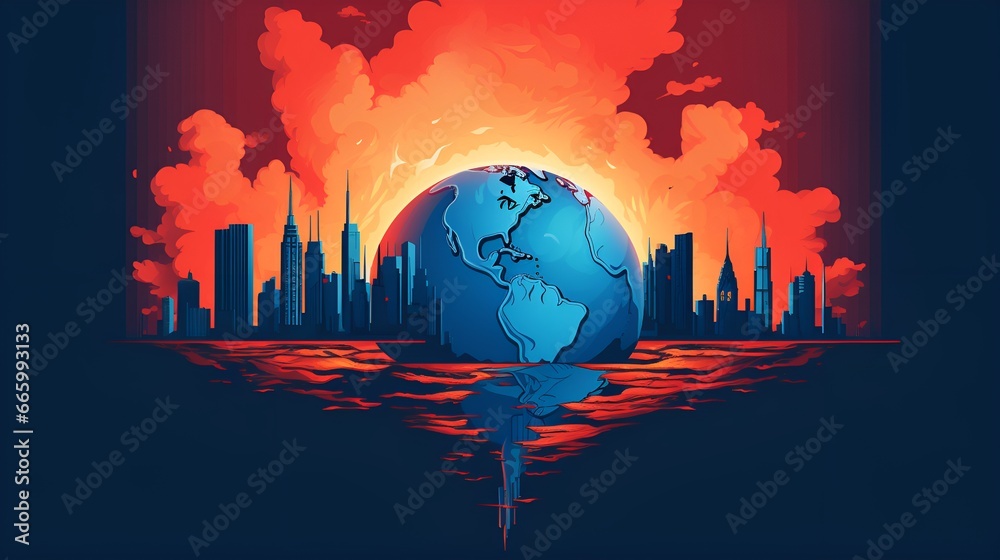 global warming ,Illustration of climate change with this thought ...