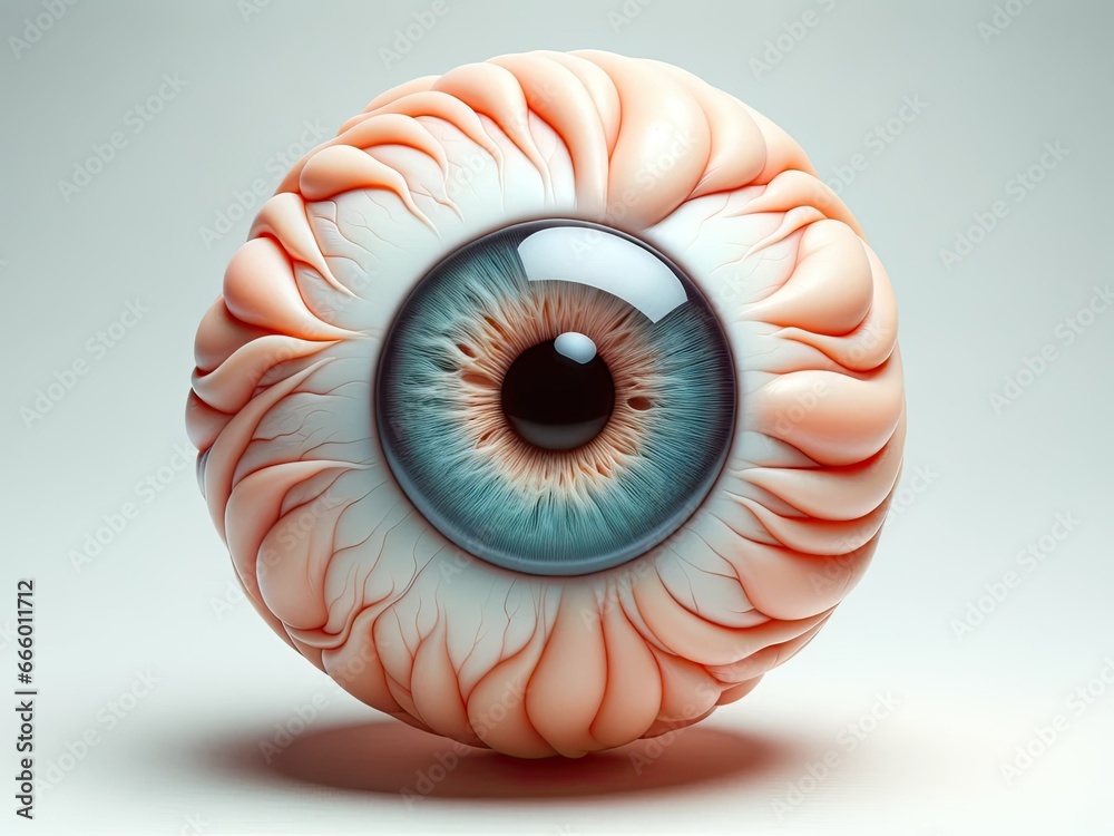 Artistic 3D render of a human eyeball, capturing its intricate anatomy ...