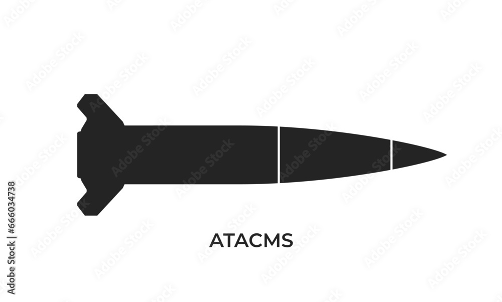 atacms missile icon. war, weapon and ballistic rocket symbol. isolated ...